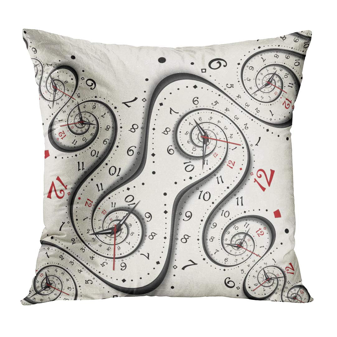 ECCOT Abstract Modern White Surreal Spiral Clock Fractal Hands Twisted ...