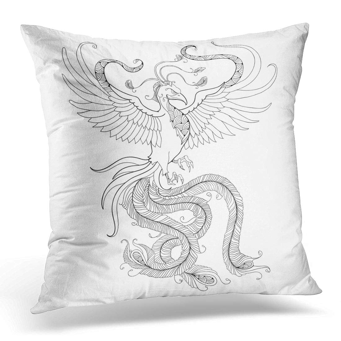 ECCOT Black Line Mythological Phoenix White Legendary Bird That is ...