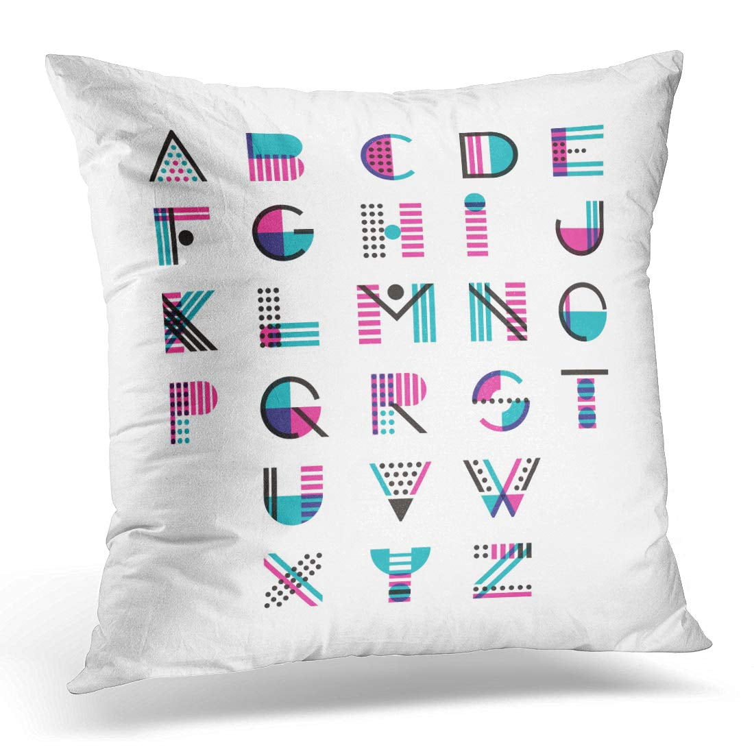 ECCOT Colorful Futuristic Multicolor Geometric Alphabet Latin Symbols ...