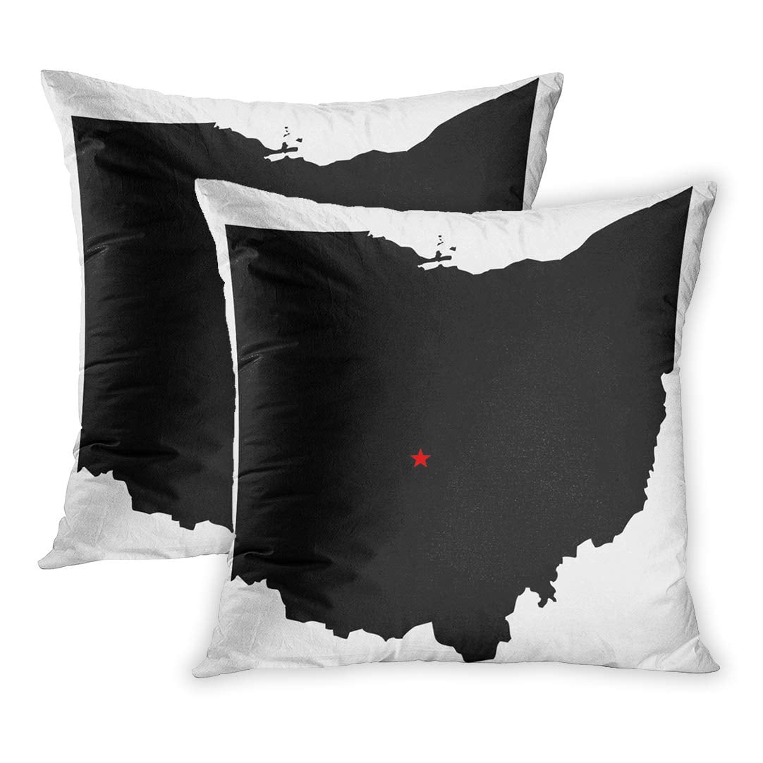 ECCOT Red Outline High Detailed Map The Capital City Ohio Shape ...