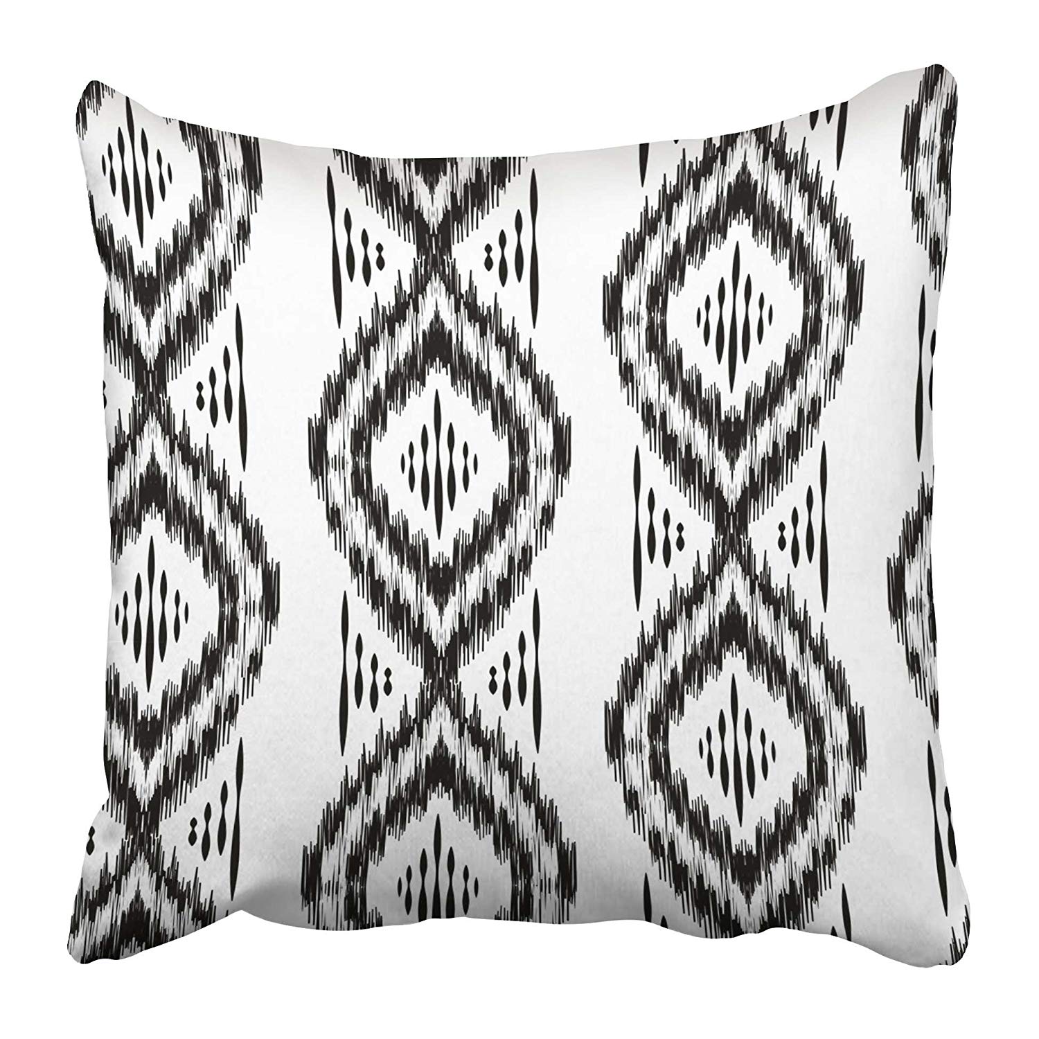 ECCOT Vintage Ikat Pattern Abstract Black and White Design American ...