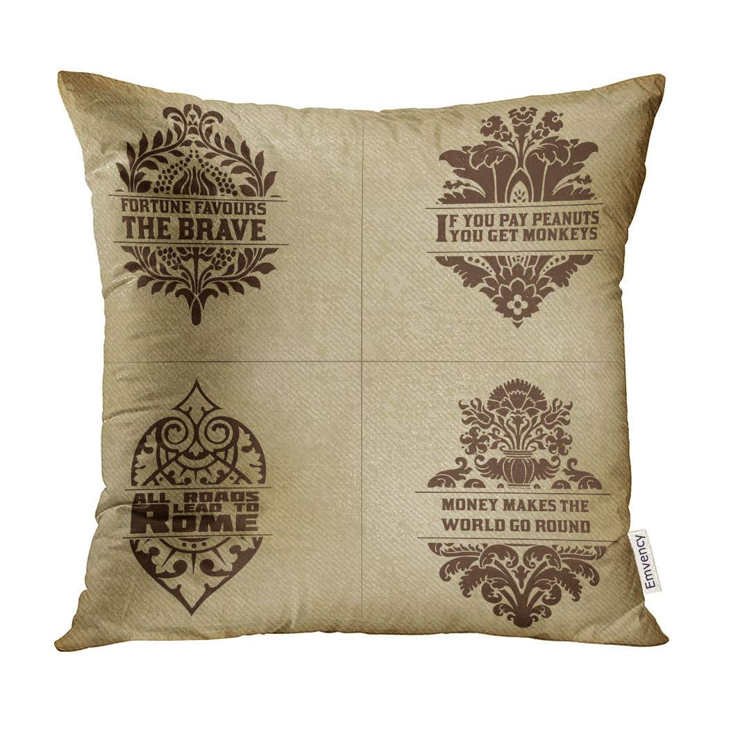 ECCOT Vintage Old and Floral Organized by Layers Baroque Label Pillow ...