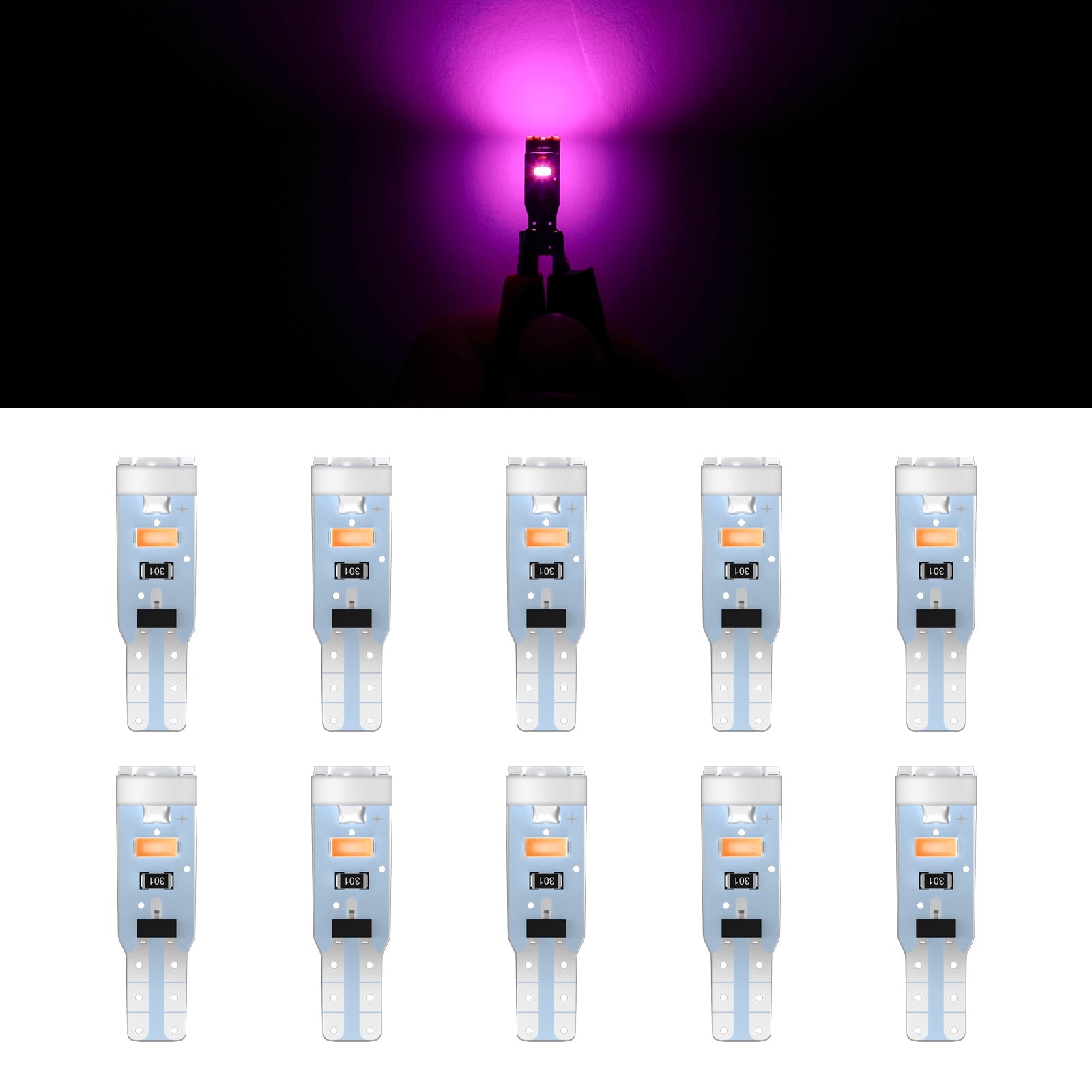 ECCPP 10x Instrument Cluster Dash Panel Lights T5-5-3014-SMD-Pink ...