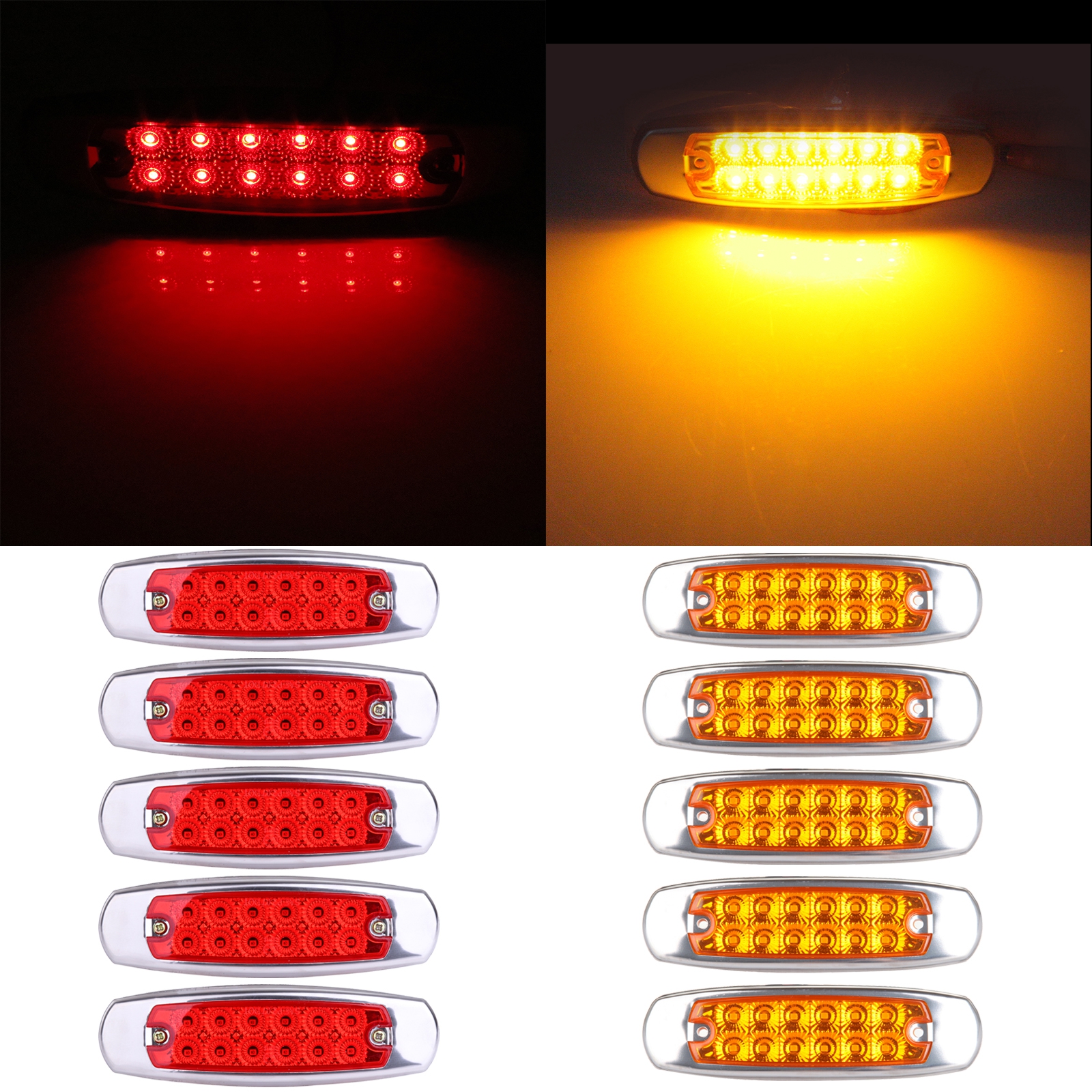 ECCPP 12Diodes LED Side Marker Clearance Lights Turn Signal 12 Led Side ...