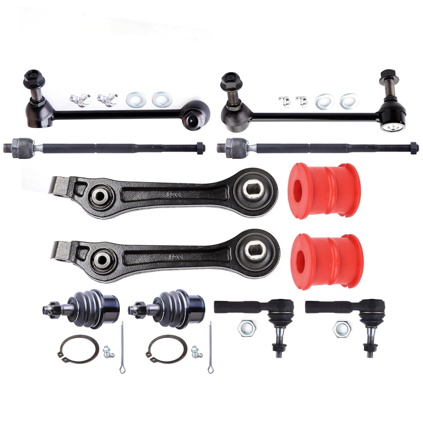 ECCPP - 12PC Front Inner Tie Rod End Lower Ball Joint Lower Control Arm ...