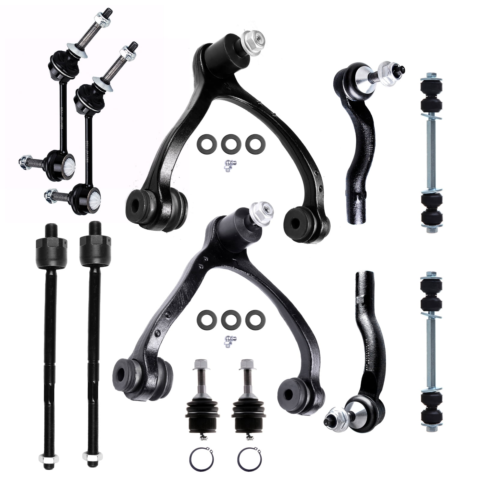 ECCPP - 12PC Upper Control Arm and Ball Joint Lower Ball Joint Tie Rod ...