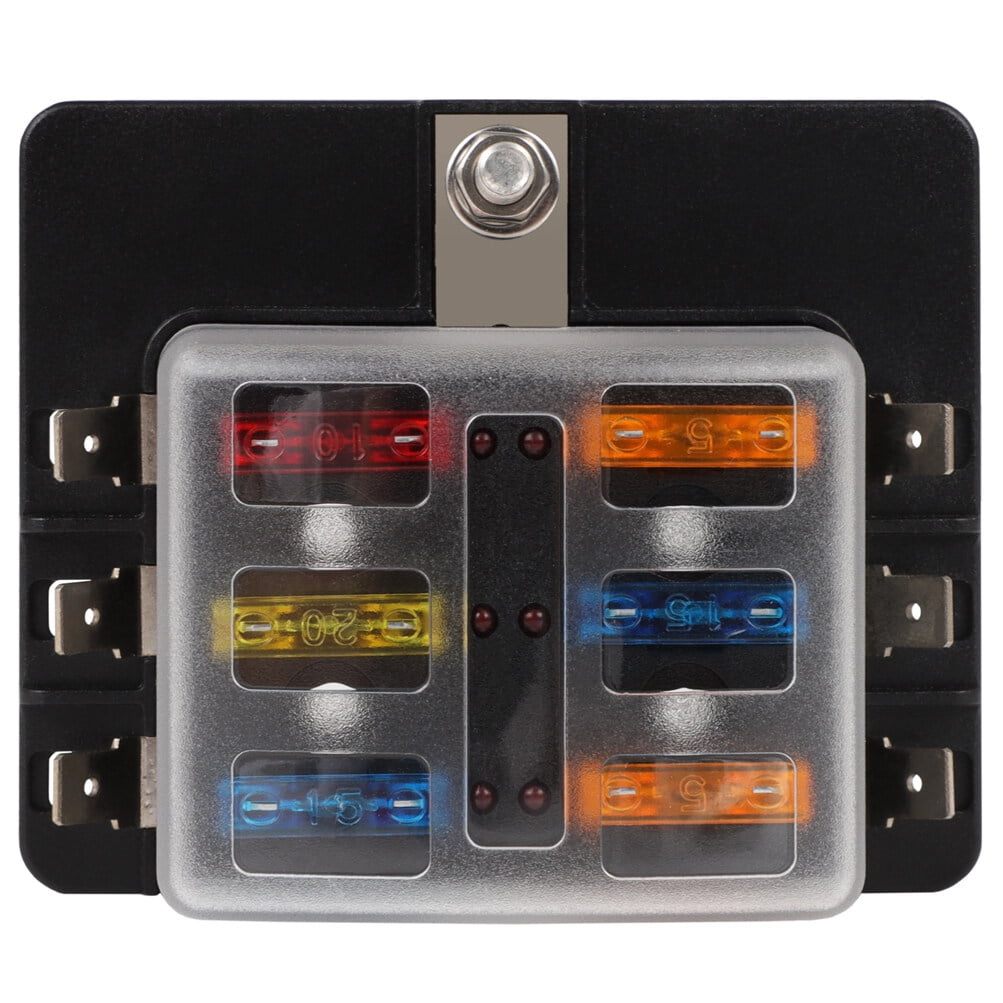 ECCPP 12V 6-WAY Blade ATO/ATC/ATS Fuse Box Use for RV Boat Motorhome ...