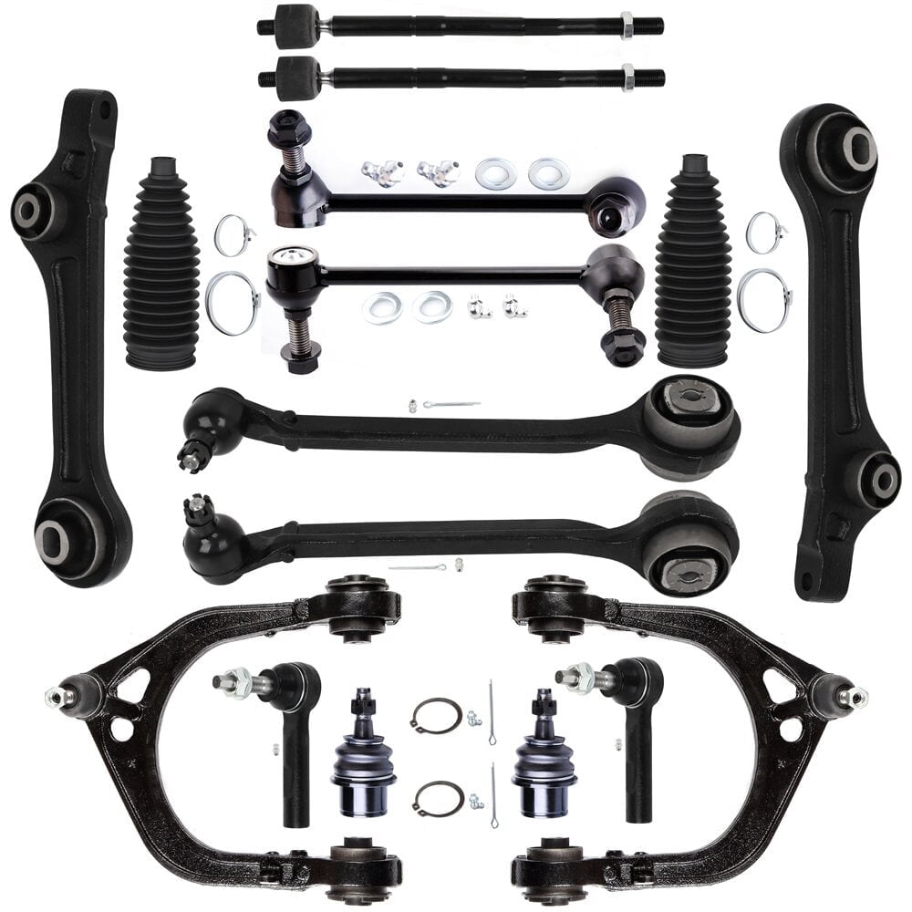 ECCPP 16pcs Lower Upper Control Arm Outer Inner Tie Rod End w/ Boots ...