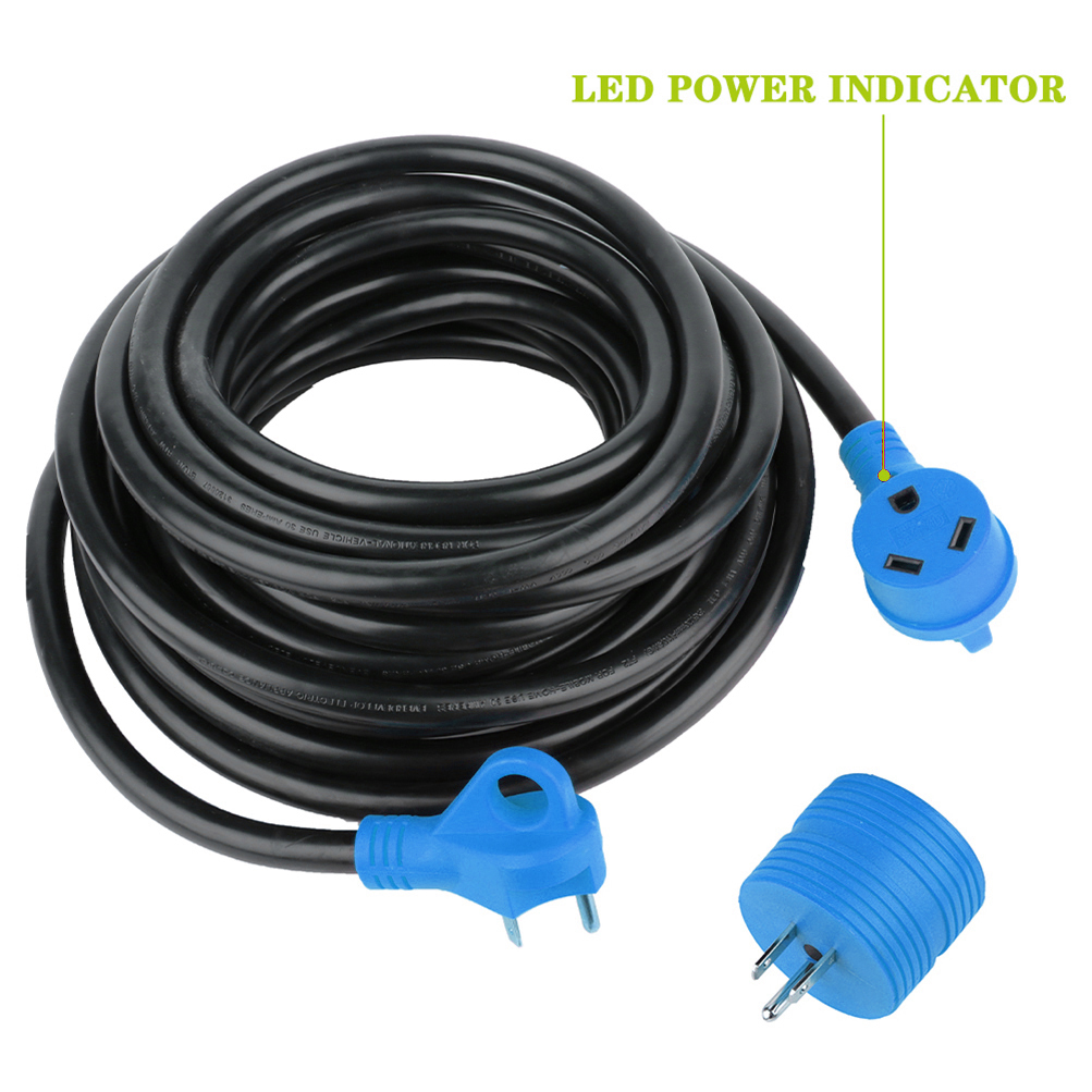 ECCPP 30 Amp RV Power Extension Cord 50 Feet, Auto Heavy Duty STW 10AWG ...
