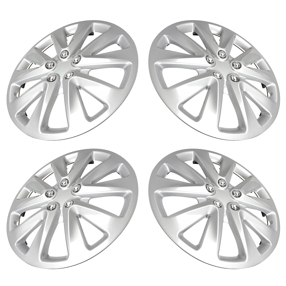 ECCPP 4PC 16 inch Silver Hubcap Wheel Cover - Durable Tire Cap for ...