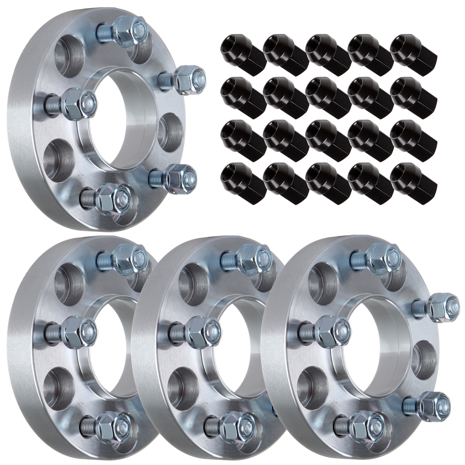 ECCPP 4X 1.5" Wheel Spacer 5x127mm to 5x127mm +Wheel Lug Nuts 20x 14x1 ...