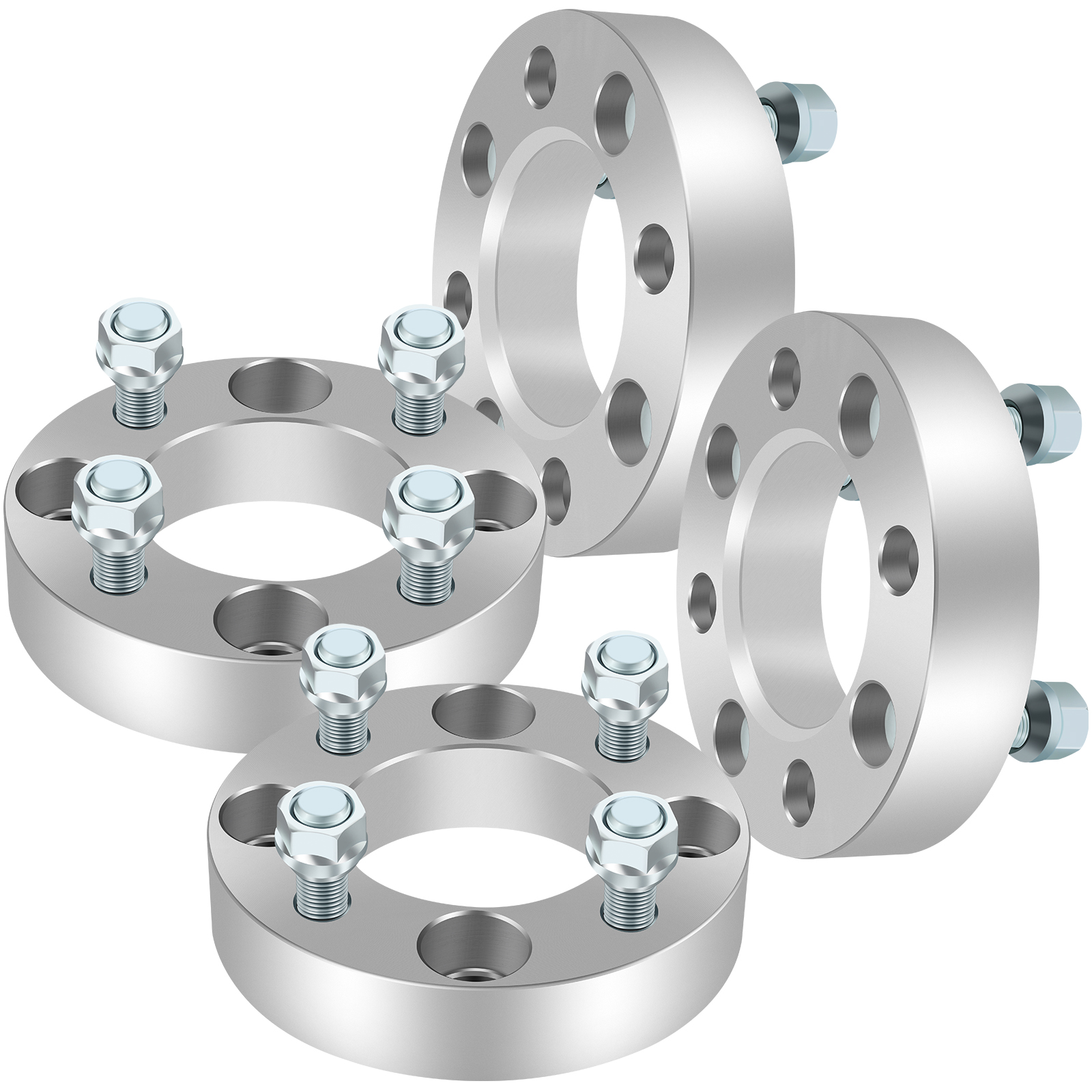 2 QTY Wheel Spacers 1" fits all 4x100 bolt patterns with 12x1.5 threads ...