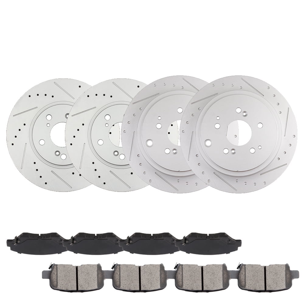 ECCPP 4pcs Brake Discs Rotors 8pcs Ceramic Pads For Honda Pilot 2003 ...