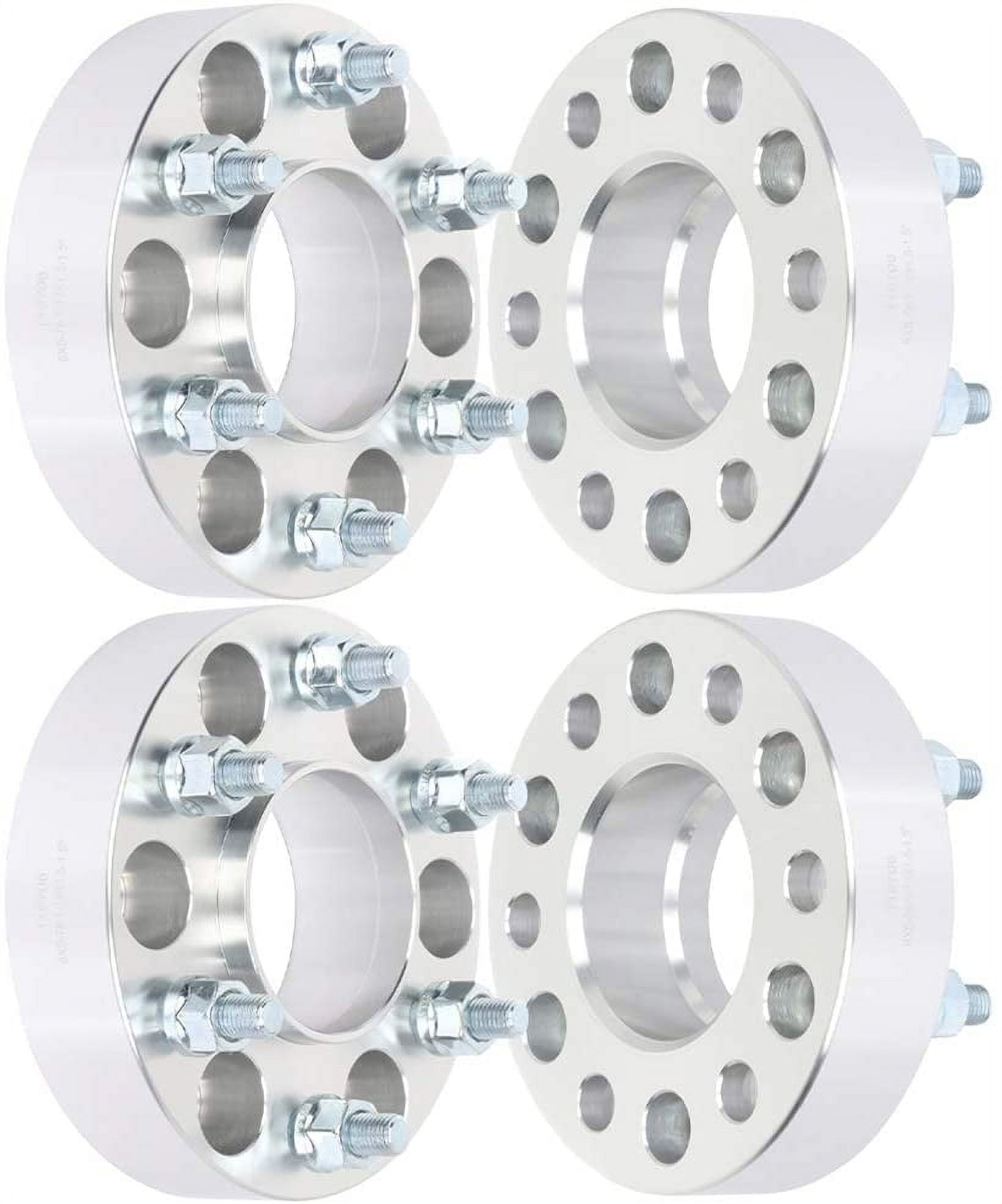 ECCPP 4x 6 lug Wheel Spacers 6x5 to 6x5 12x1.5 78.1mm 1.5" Silver ...