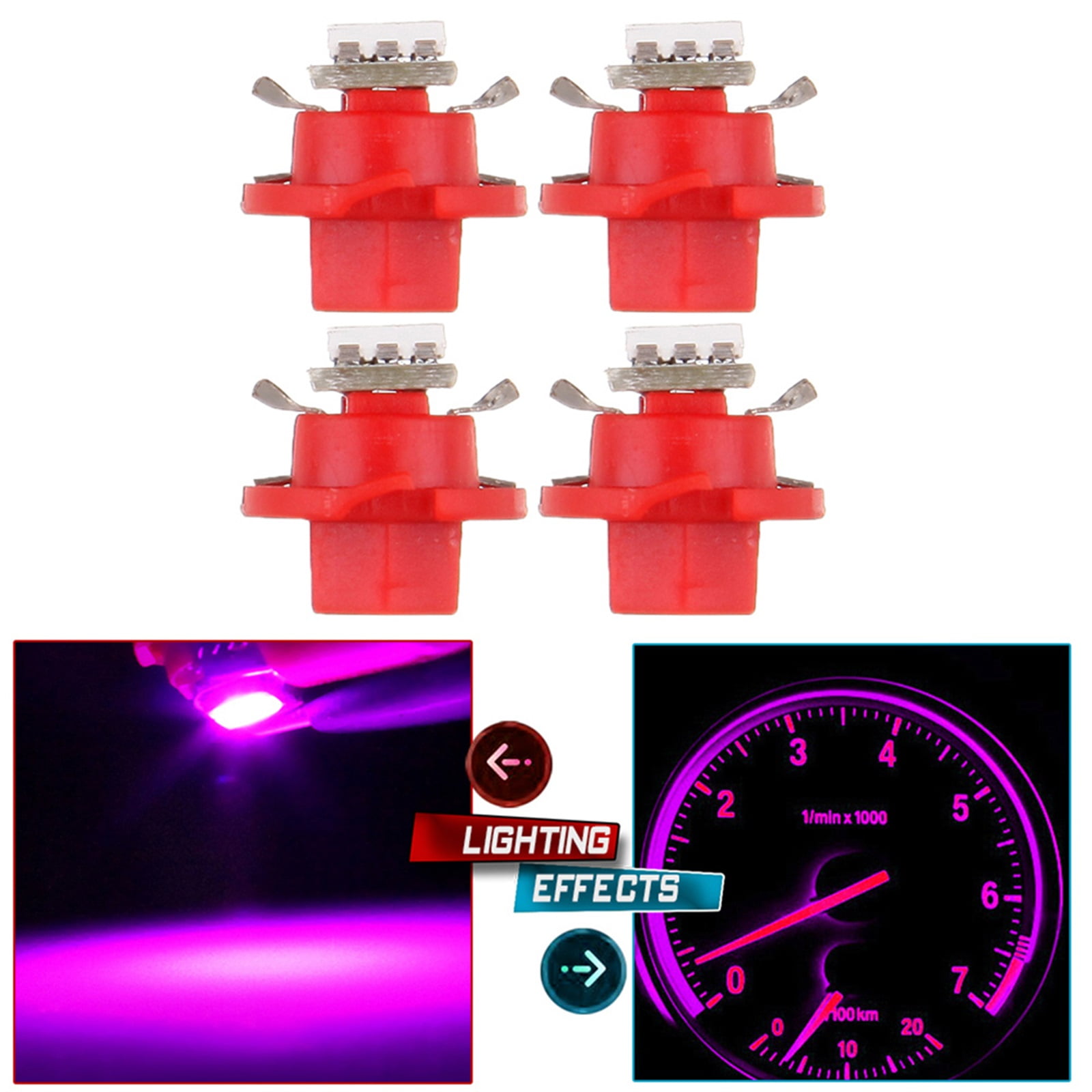ECCPP 4x Instrument Cluster Dash Panel Lights B8.4D-1-5050-SMD-Pink ...