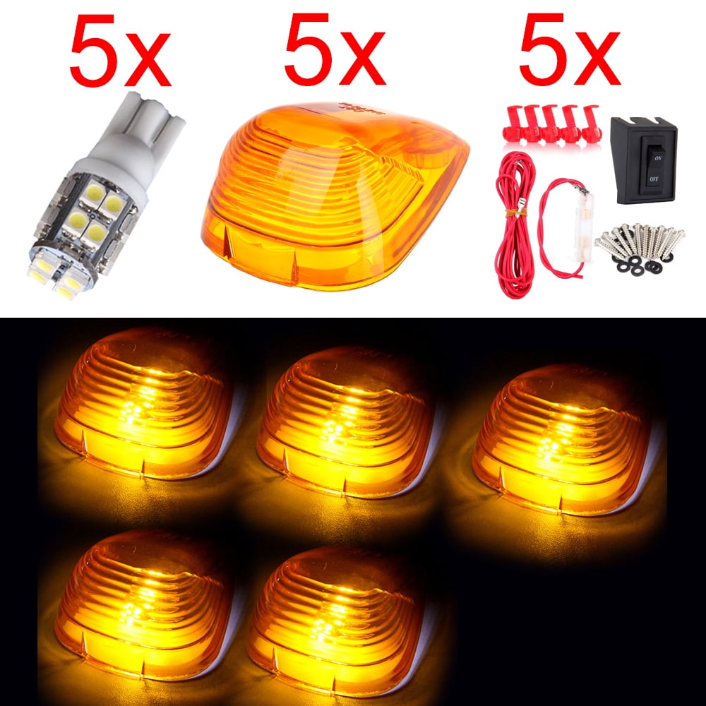 ECCPP 5x Amber Clearance Cab marker Light + T10 20-3528-SMD White LED ...