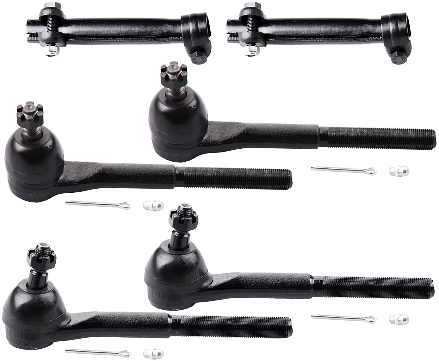 ECCPP - 6PC Inner Outer Tie Rod End Tie Rod End Adjusting Sleeve ...