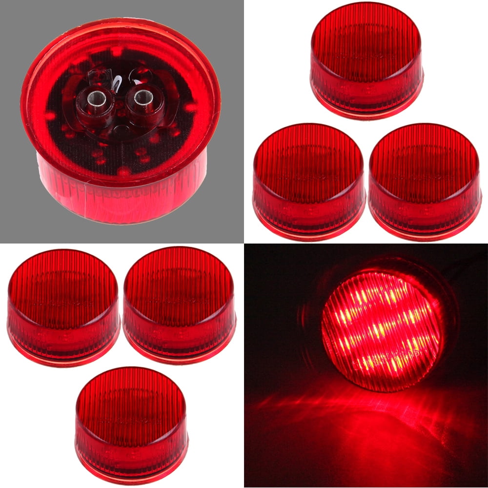 ECCPP 6Pcs Red Led 12V Round Side Marker Light Clearance Lamp Assembly ...