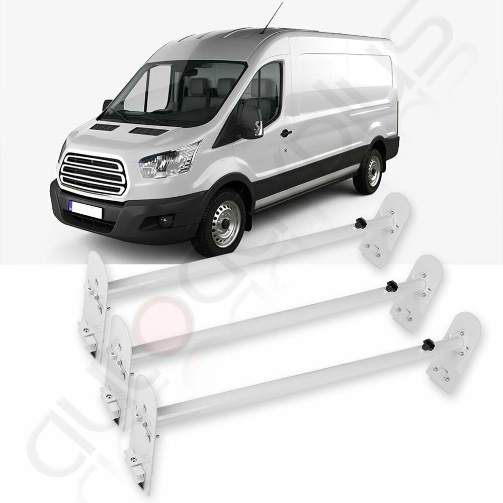 ECCPP 750lb VAN 3 Bar Van Roof Ladder Rack Heavy Duty Steel White CAR ...