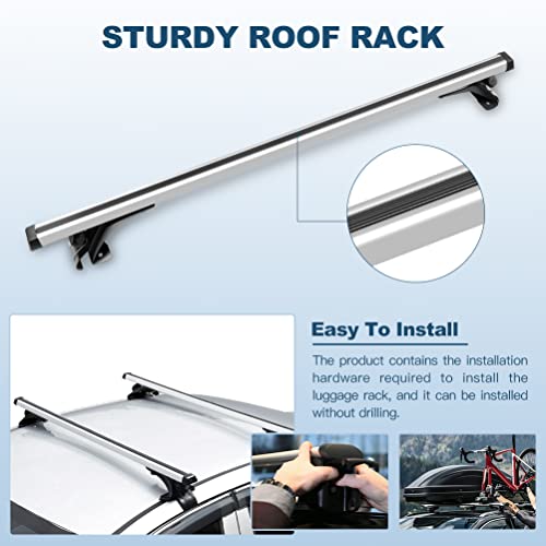 ECCPP Adjustable 48" Length Roof Rack Cross Bar with 3 Kinds Clamp Roof ...