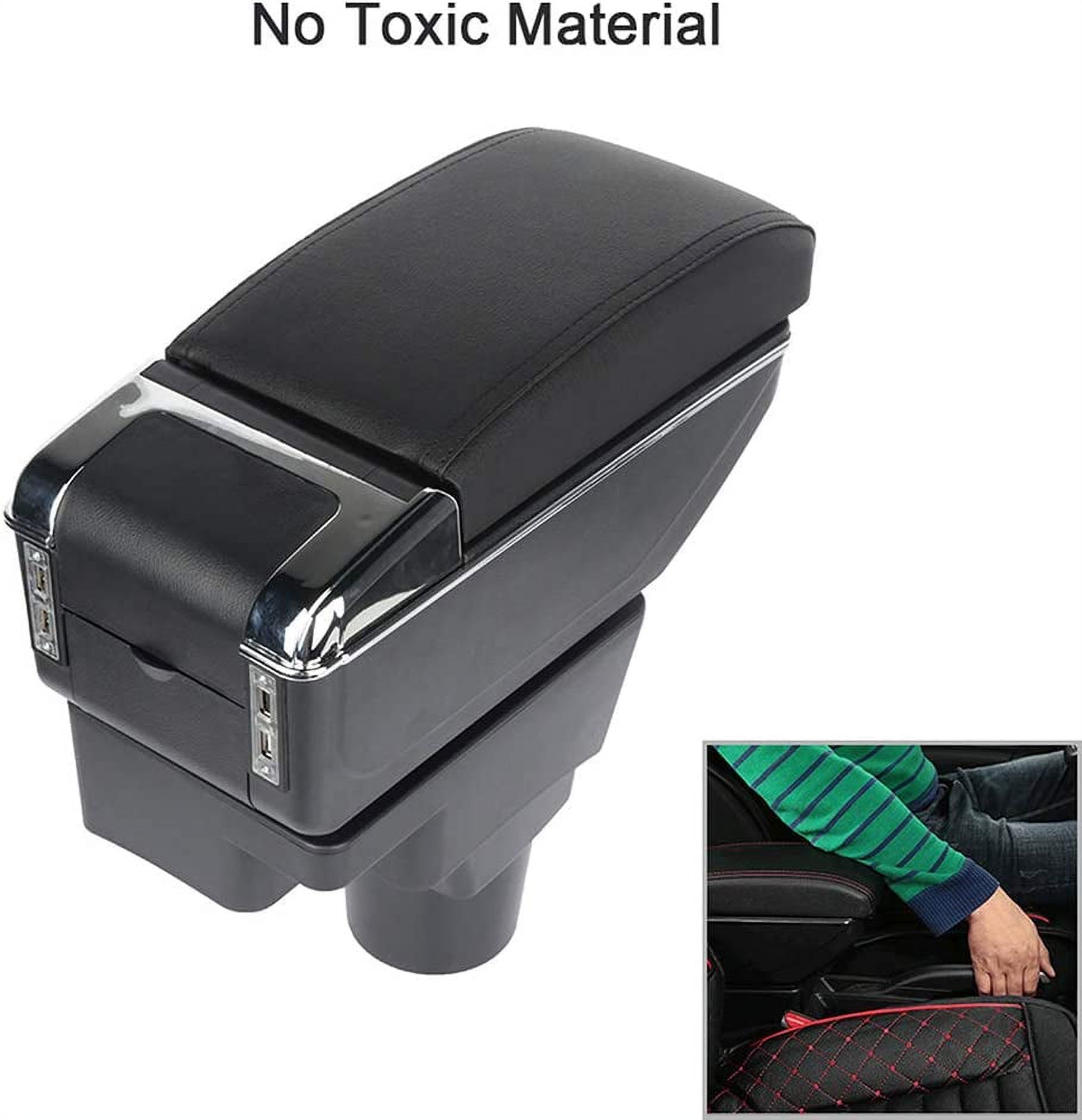 GHYJPAJK Car Center Console Arm Rest Box Cover PU Leather Nonslip ...
