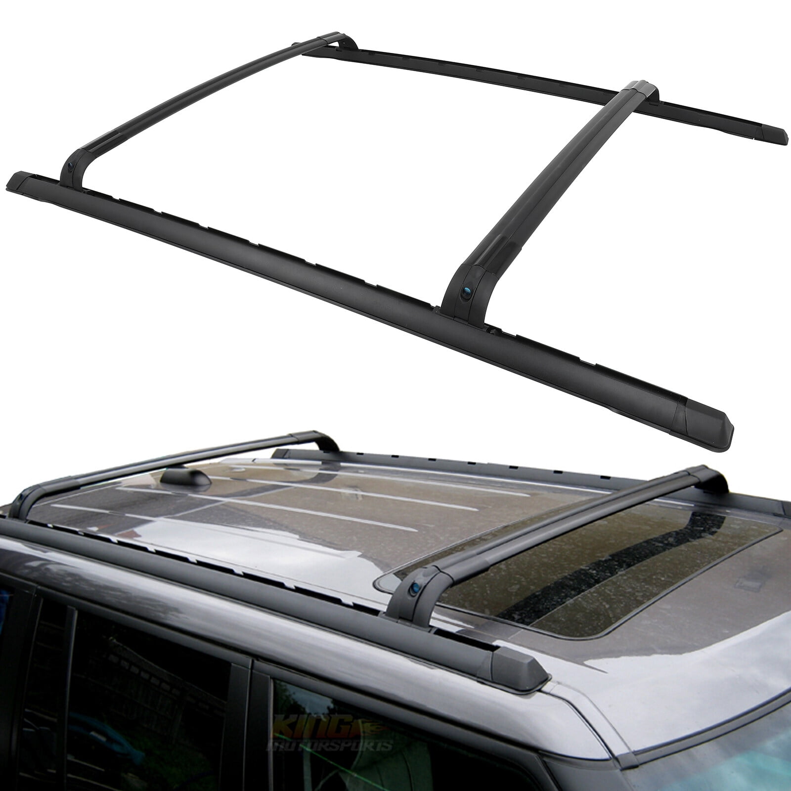ECCPP Black Crossbar Roof Cargo Rack Luggage-Side Rails Fits For Land ...
