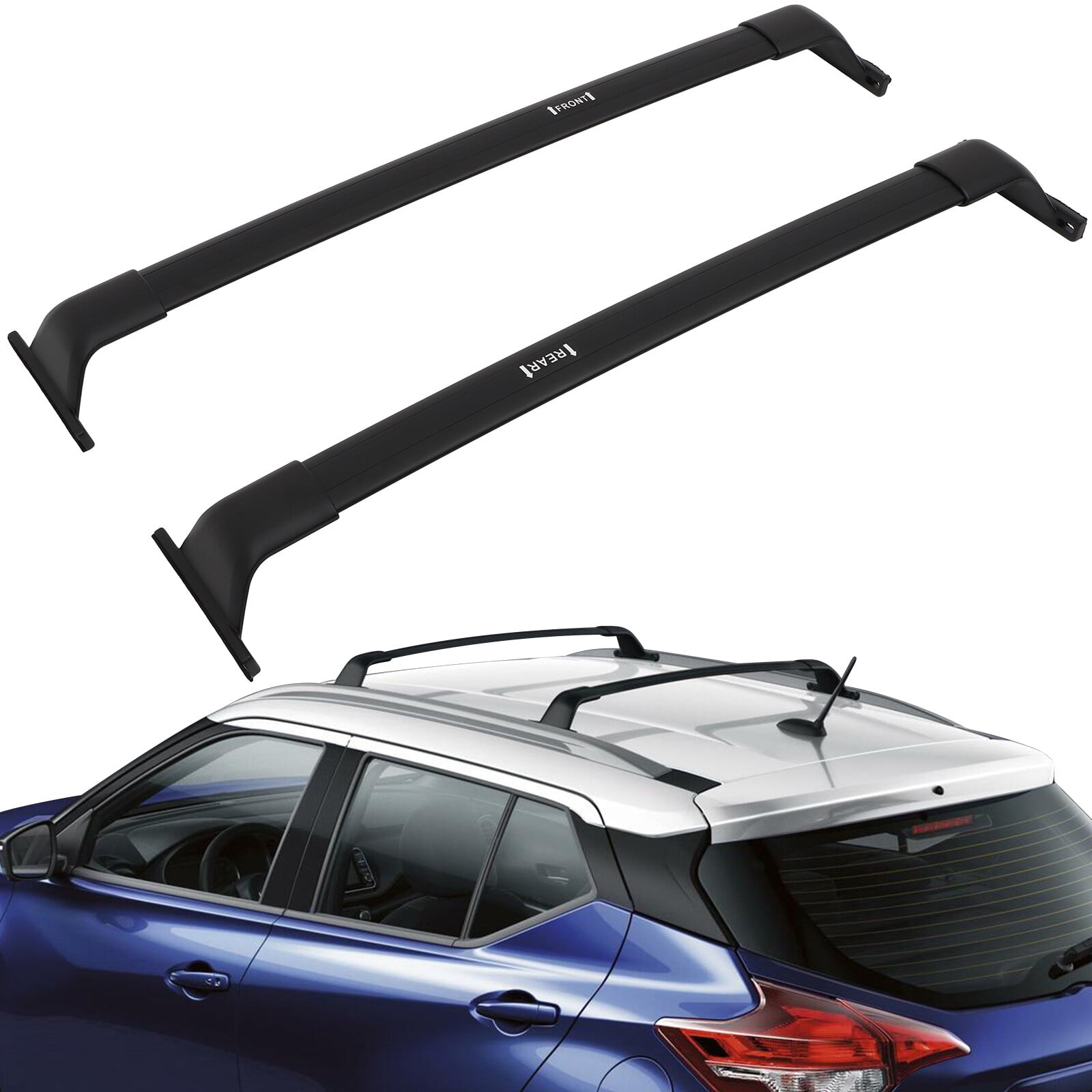 ECCPP Black Roof Rack Cross Bar Luggage Cargo Carrier Rails Fits For ...