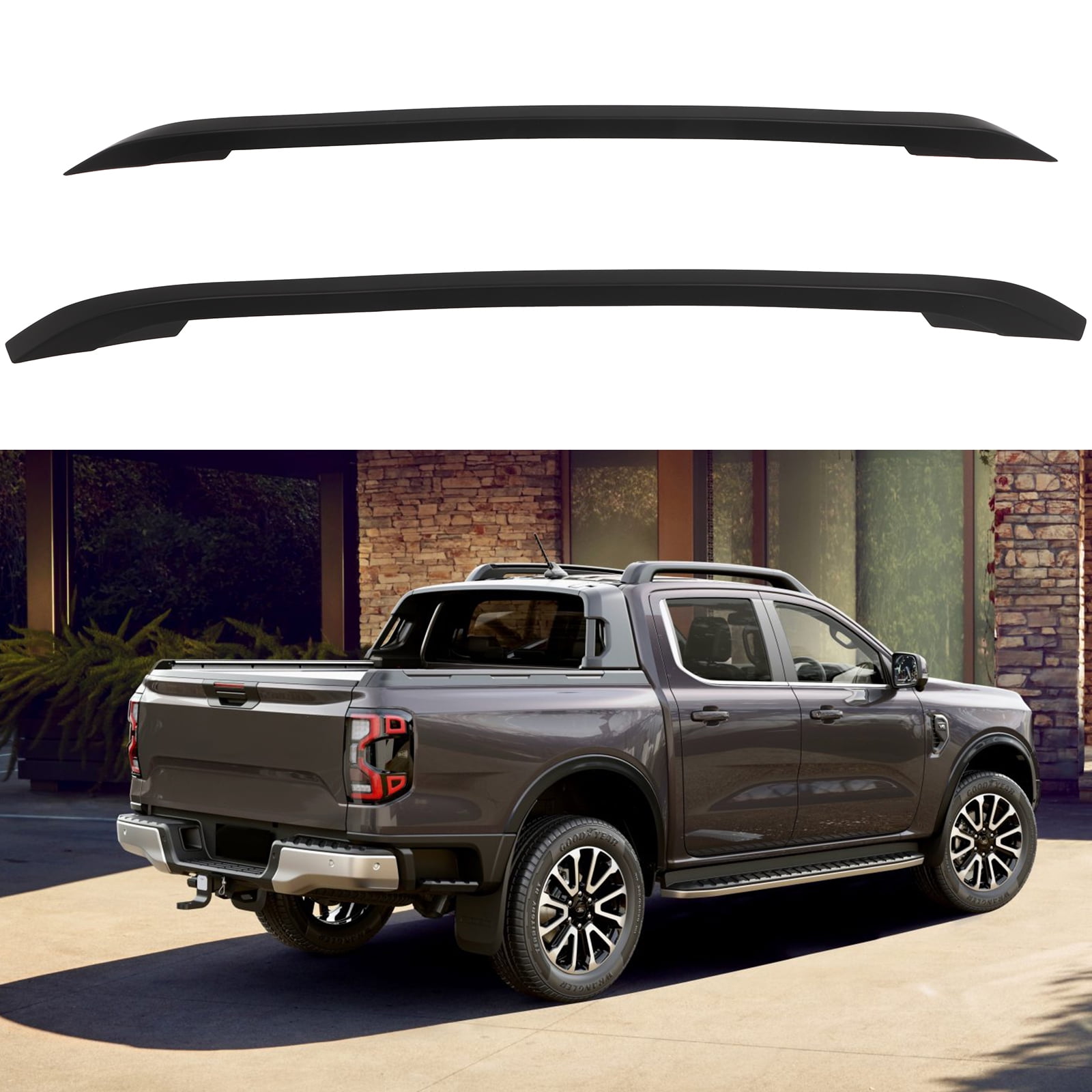 ECCPP Black Roof Rack Side Rails Fits For Ford RANGER 2023 Side Rails ...