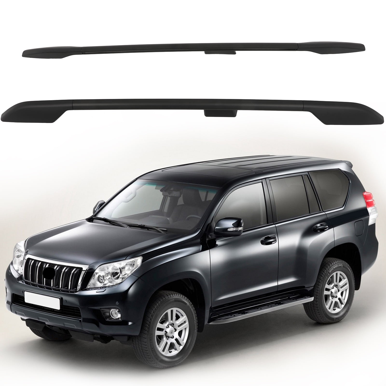ECCPP Black Roof Rack Side Rails Fits For Toyota Prado 2003-2009 Side ...