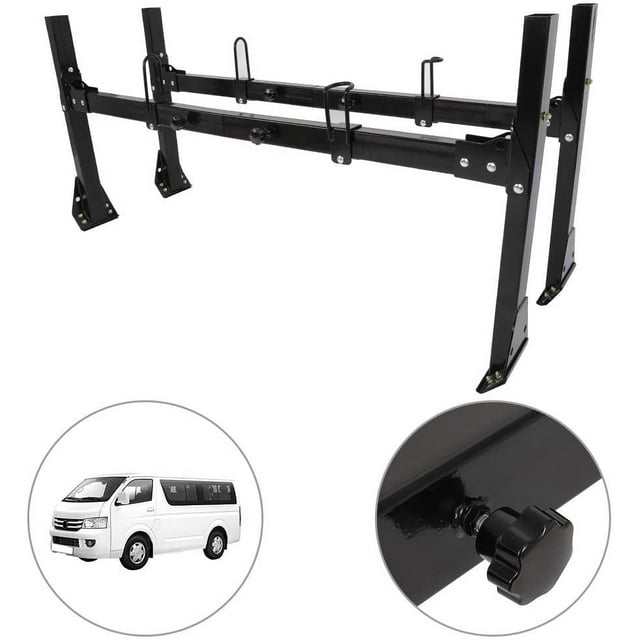 ECCPP Black VAN 2 Bar Ladder Roof Rack FOR Ford Econoline Van Fullsize ...