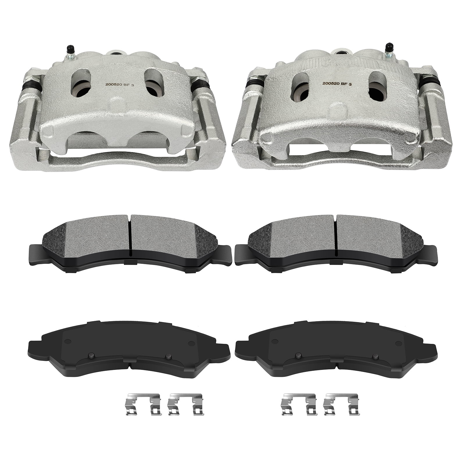 ECCPP Brake Calipers and Brake Pads Kits Compatible For 2007-2008 For ...