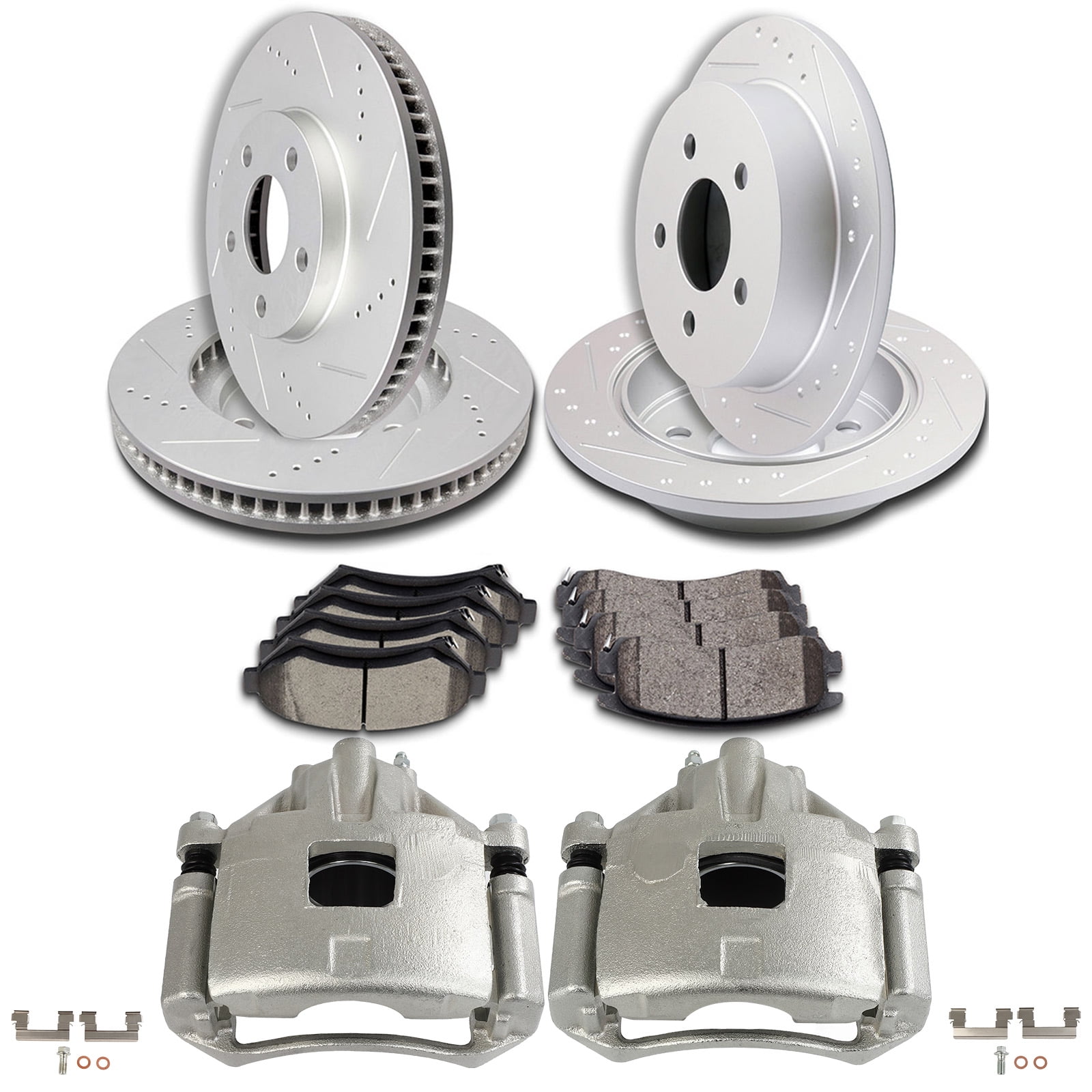 ECCPP Brake Calipers and Rotors with Pads Compatible For 2000-2005 For ...