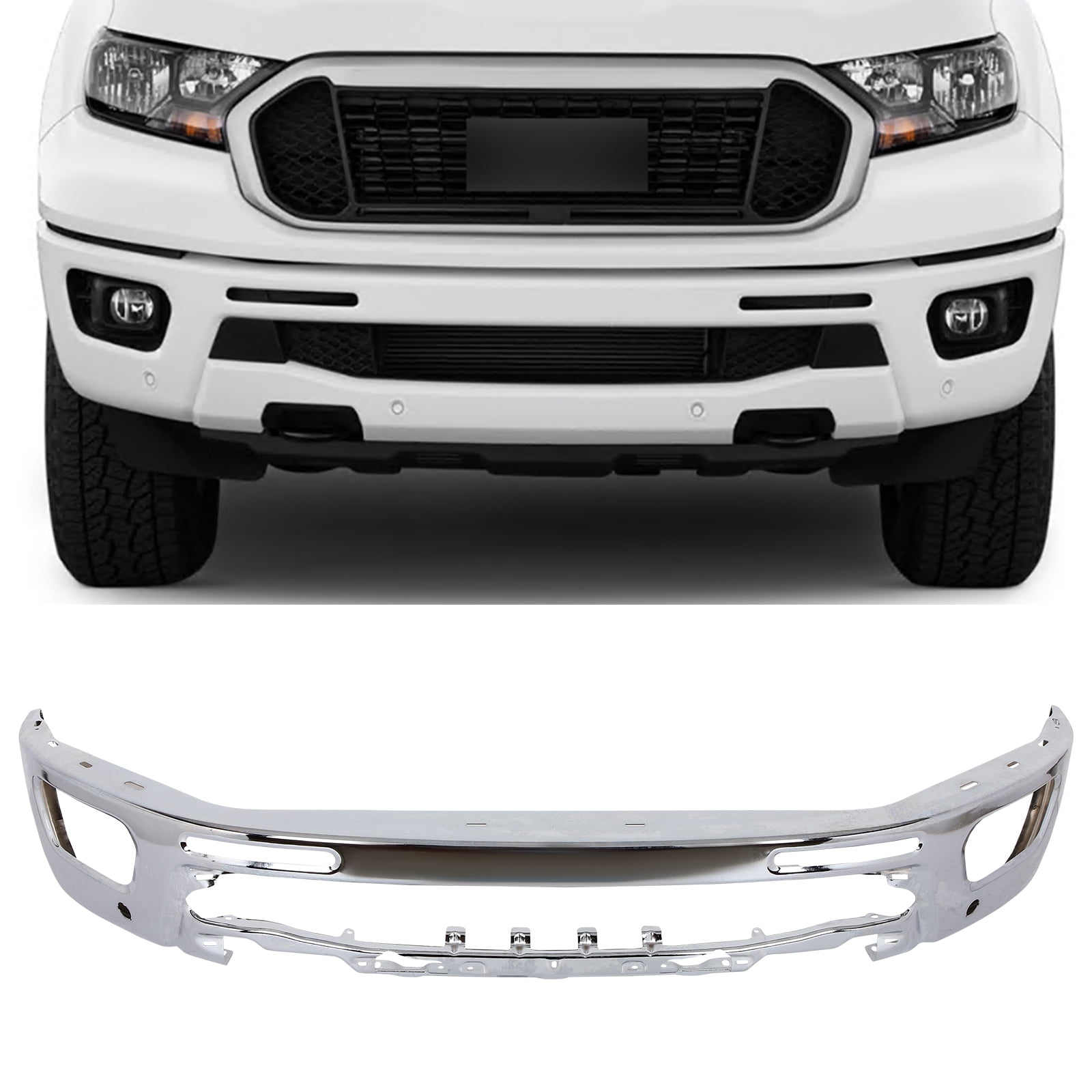ECCPP Front Bumper Chrome Compatible for 2019 2020 2021 2022 2023 for ...