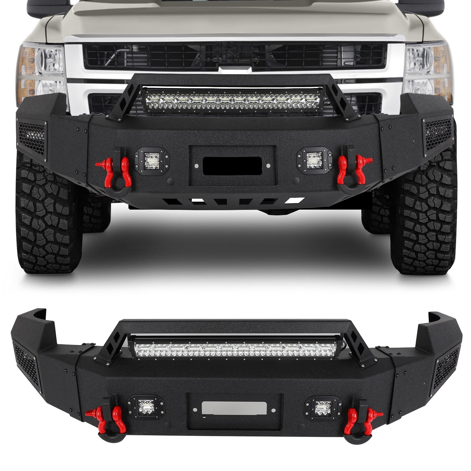 ECCPP Textured Black Front Bumper for 2007-2010 Chevrolet Silverado ...