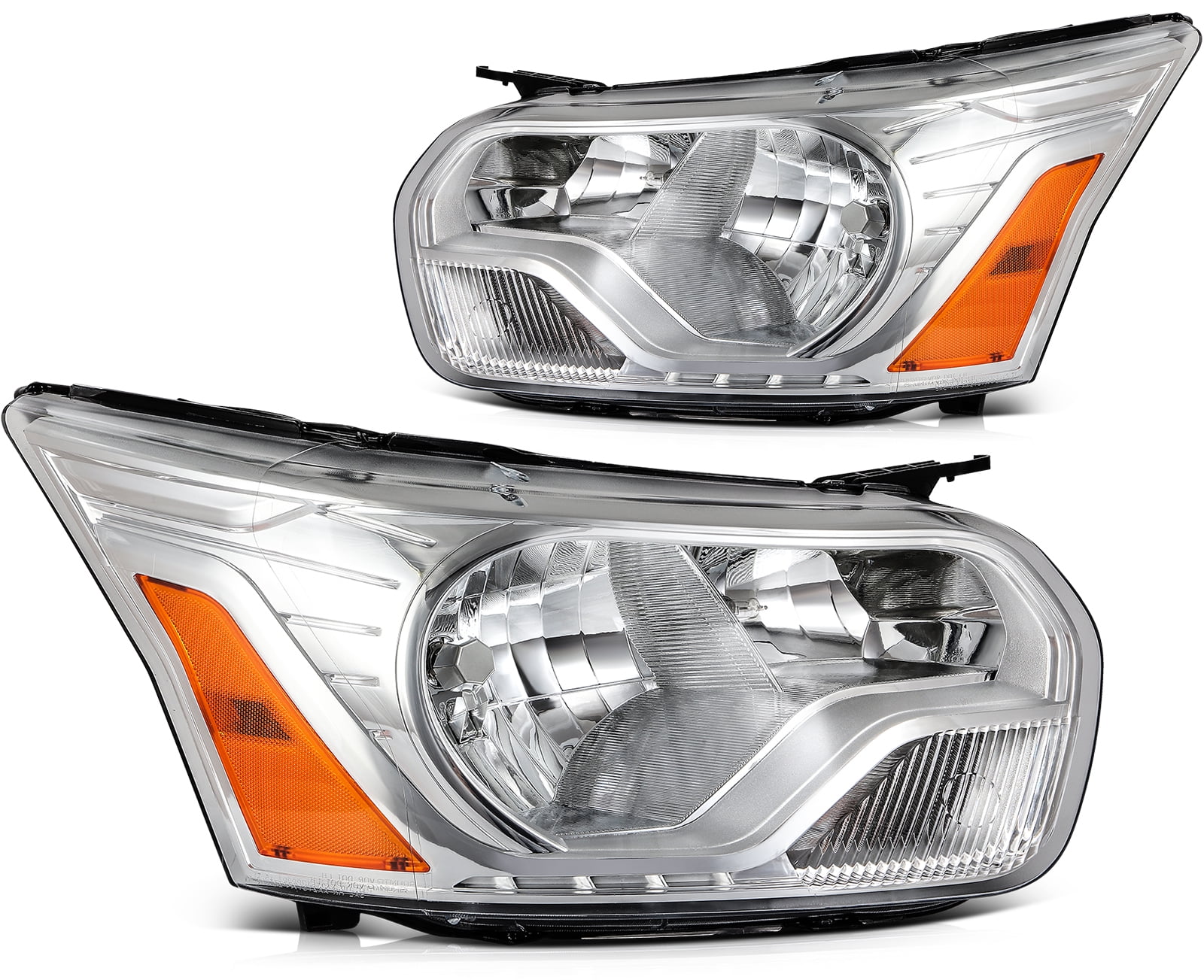 ECCPP Headlight assembly Fit 2015-2019 for Ford Transit Chrome Housing ...