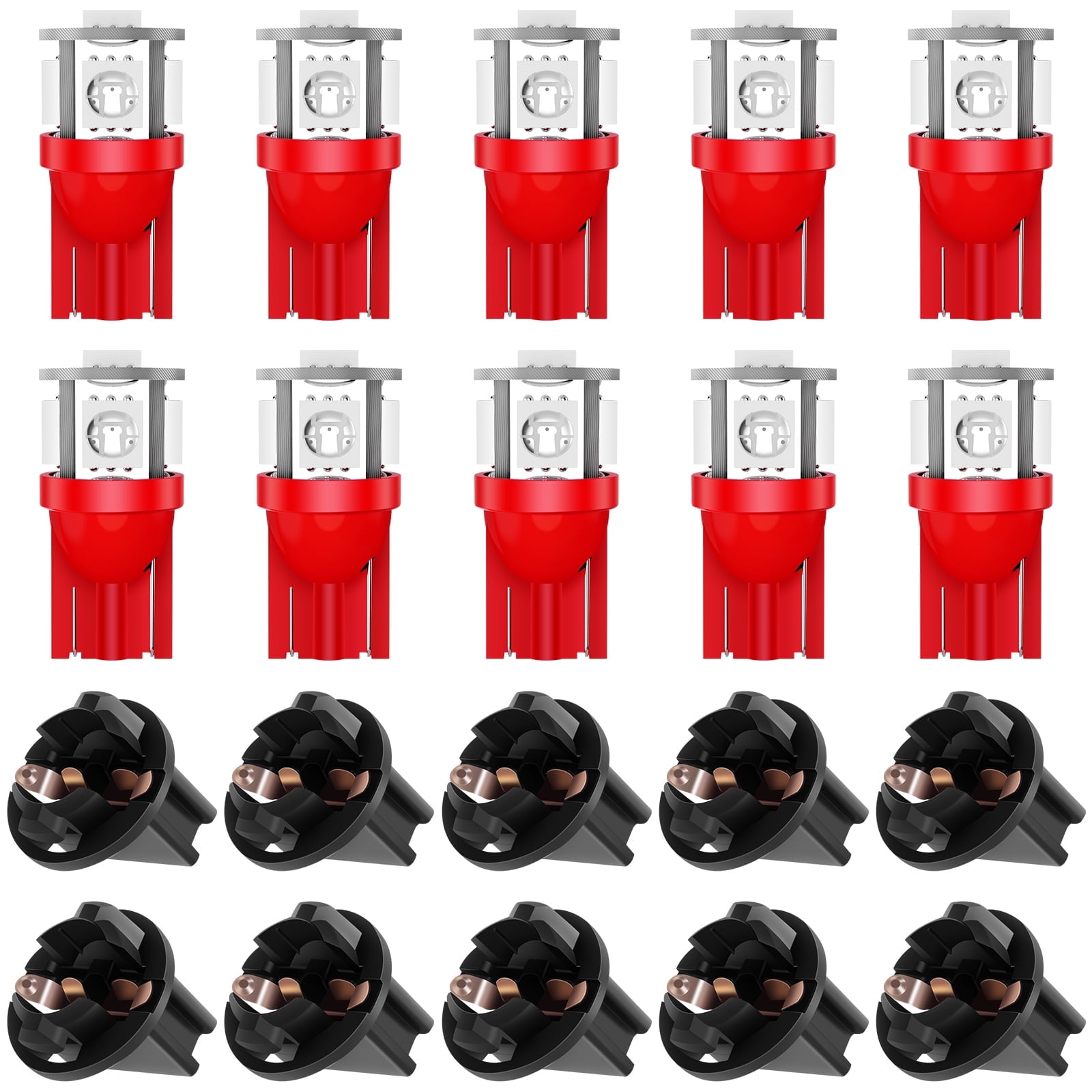 ECCPP Instrument Cluster Dash Panel Lights with Twist Lock Socket T10 Twist Lock T10 5-5050-SMD ...