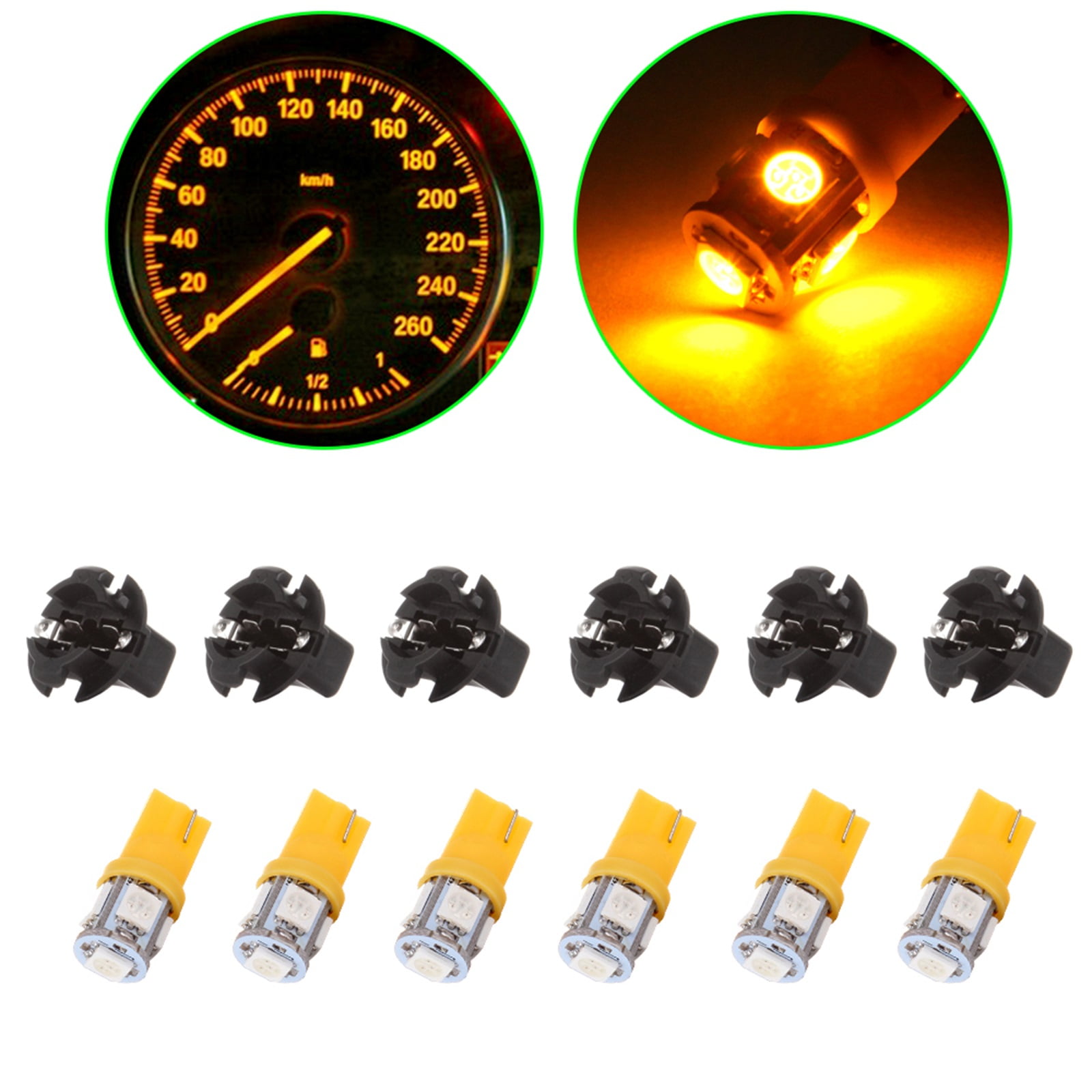 ECCPP Instrument Cluster Dash Panel Lights with Twist Lock Socket T10 5 ...