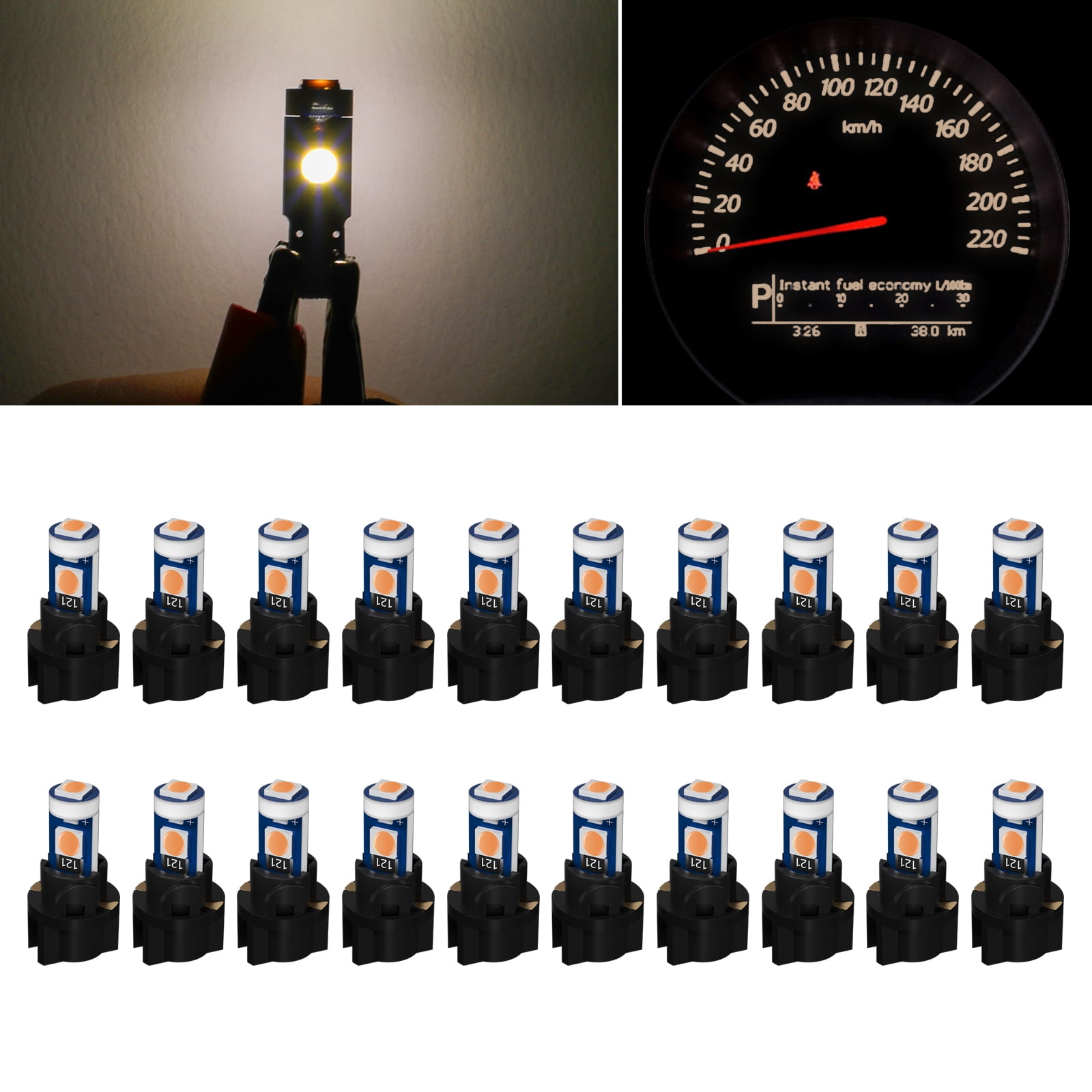 ECCPP Instrument Cluster Dash Panel Lights with Twist Lock Socket T5-3 ...