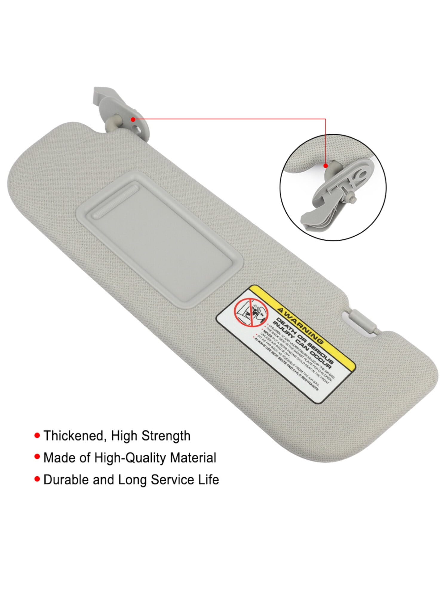 ECCPP Left Driver Side Sun Visor Assembly without Sunroof Gray Fits For ...