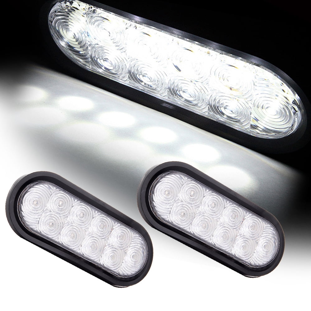 ECCPP Marker Light 2 PCS New Clear White LED Light Bulb 6" LED Oval ...