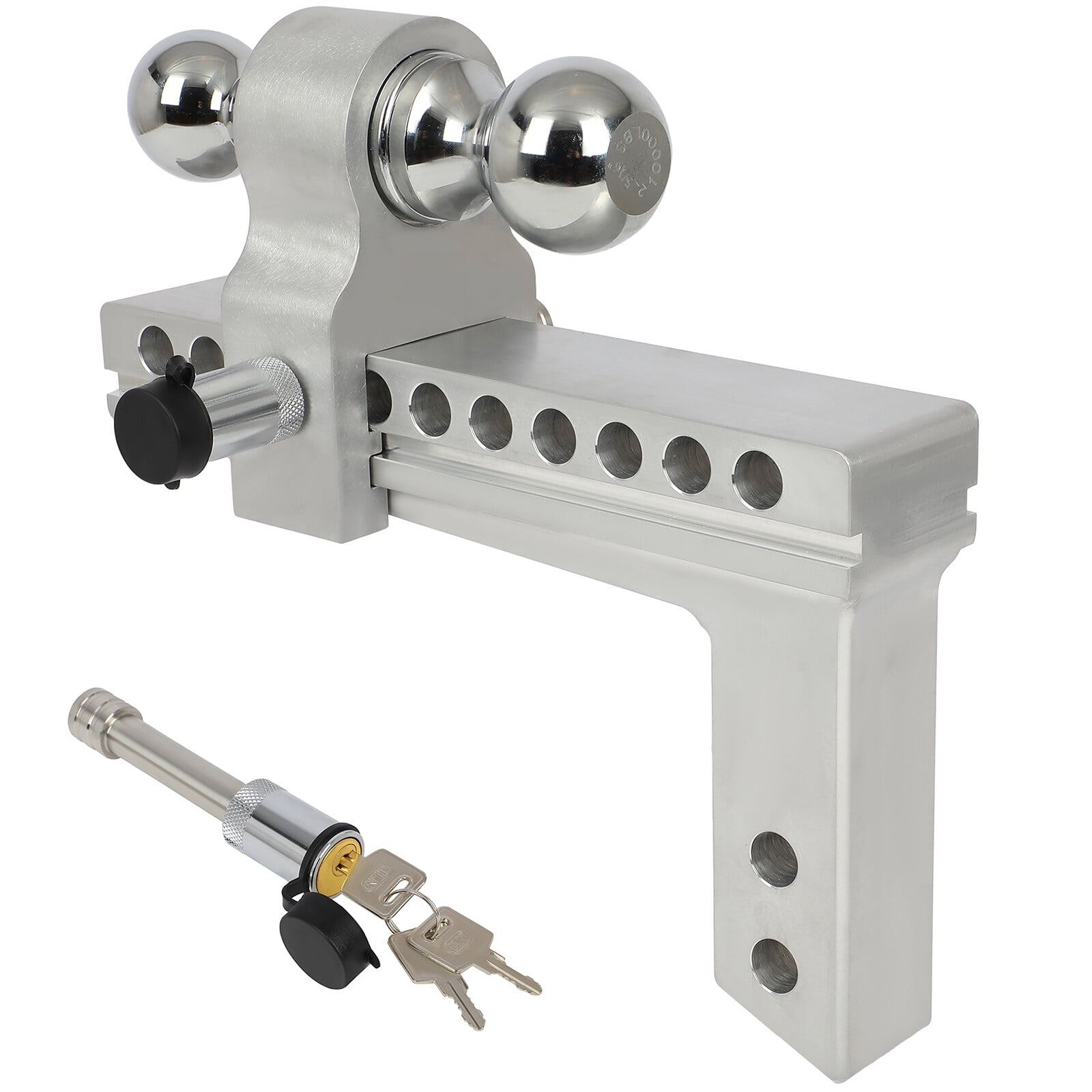 ECCPP NEW 10" Adjustable Aluminum Trailer Hitch 2" Receiver Dual Ball ...