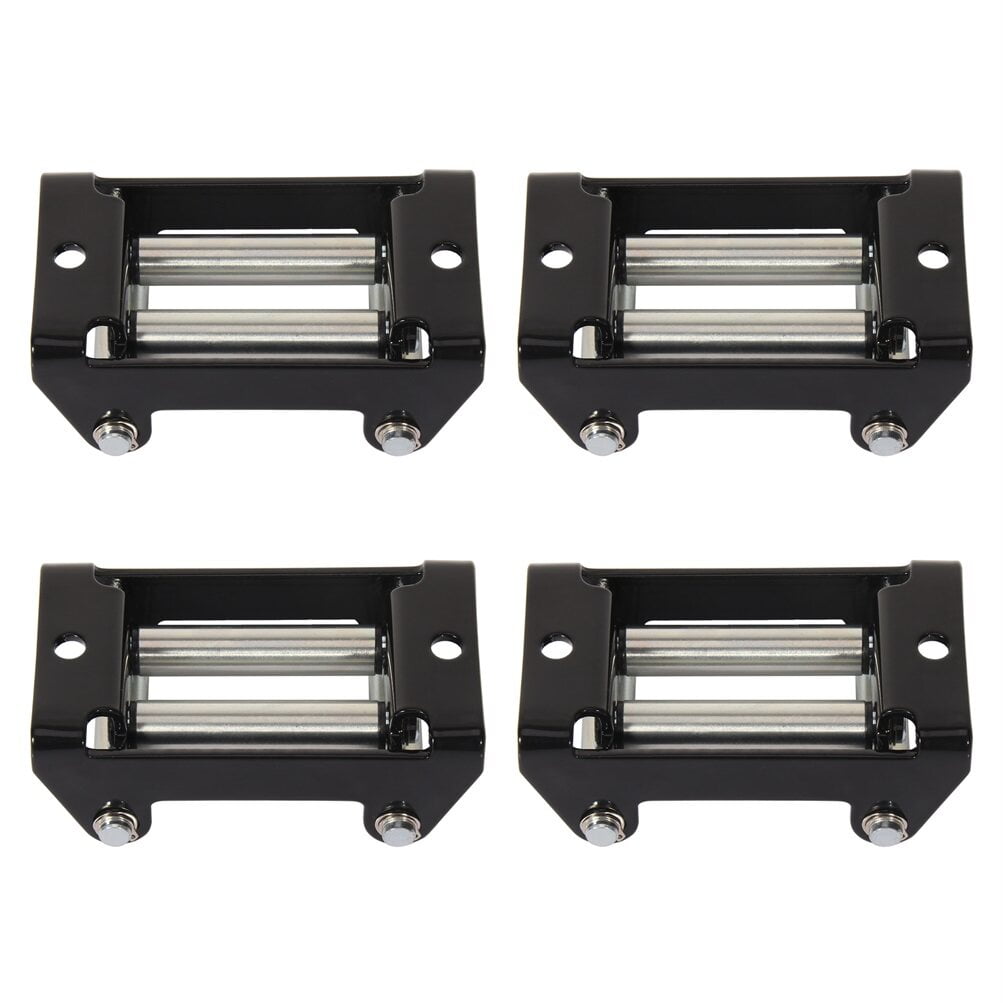 ECCPP NEW 4-1/4" Winch Roller Fairlead Heavy Duty 4 Way Roller Cable Guide Universal 4pcs ...