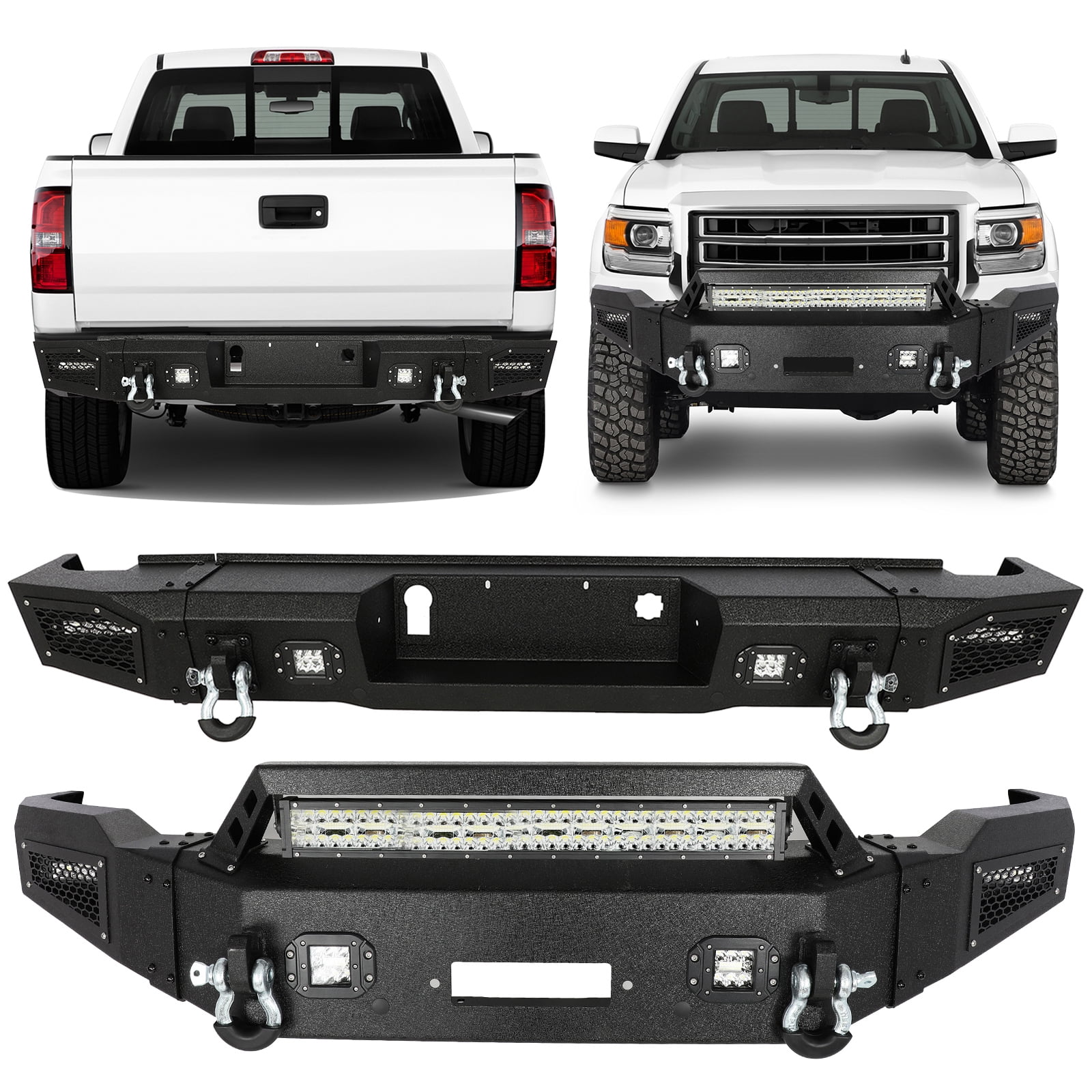 ECCPP Off Road Front and Rear Bumper Compatible for 2014-2015 for GMC ...