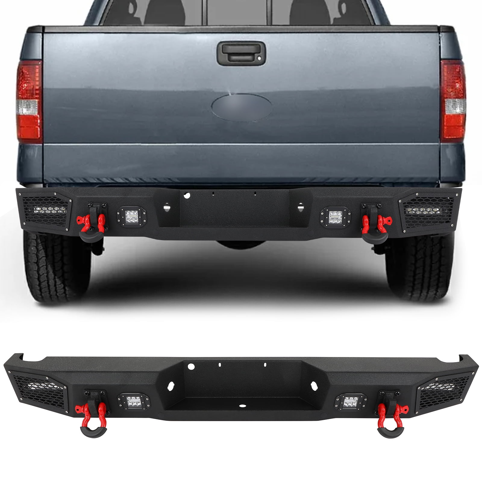 ECCPP Off Road Rear Bumper Compatible for 1997-2004 for Ford F-150 F ...