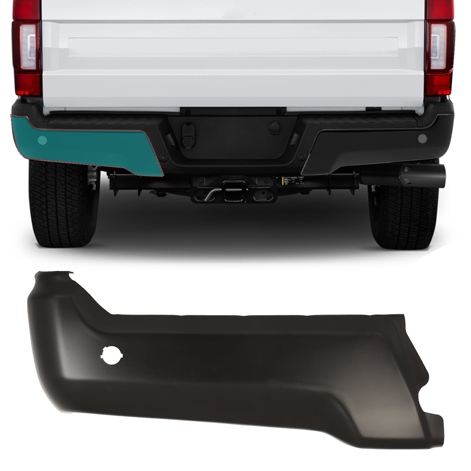 ECCPP Rear Left Driver Side Bumper Face Bar Compatible Without 2017 ...
