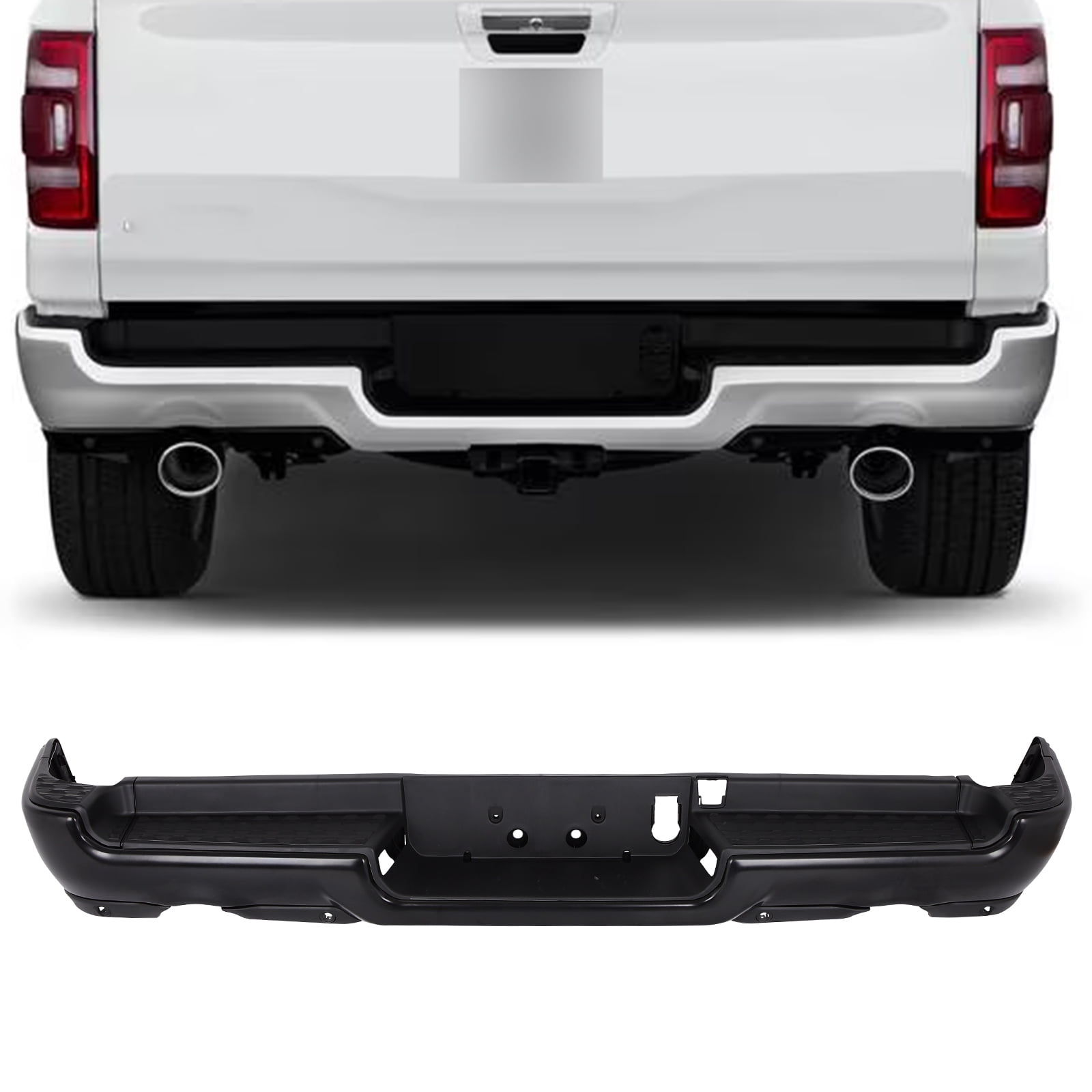 ECCPP Rear Step Bumper Black Compatible for 2019 2020 2021 2022 2023 ...