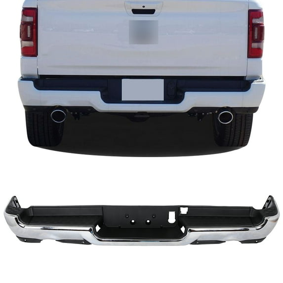 ECCPP Rear Step Bumper Chrome Compatible for 2019 2020 2021 2022 2023 ...