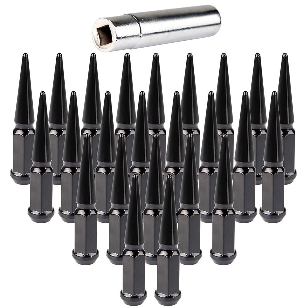 ECCPP Replacement for Wheel Lug Nuts 24 Pieces +1 Key 14x1.5 Black ...