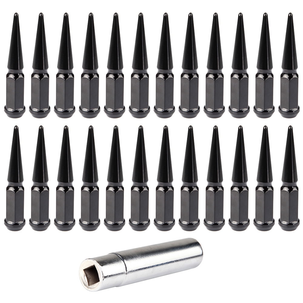 ECCPP Replacement for Wheel Lug Nuts 24 Pieces +1 Key 14x1.5 Black ...