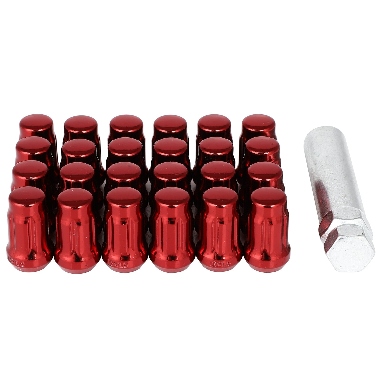 ECCPP Replacement for Wheel Lug Nuts 20pcs M12x1.5 Red Lug Nuts 1.4"(35 ...